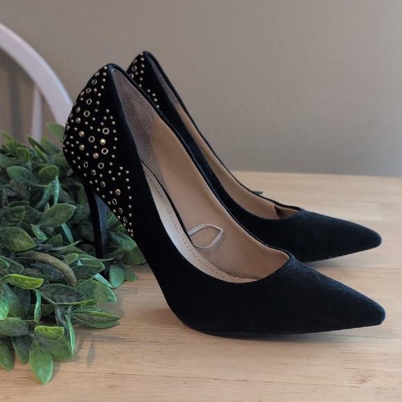 Express | Shoes | Express Black And Gold Studfed Stiletto Heels | Poshmark